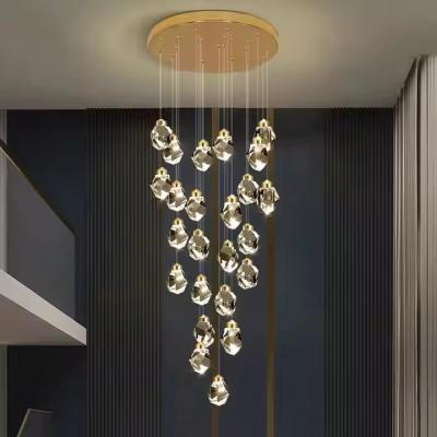 China Hotel Stair Interior Modern Luxury Crystal Chandelier Pendant Light with LED Ceiling Lamp Lamp size 130*110mm for sale