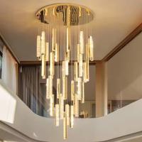 China 3000K-6500K Color Temperature Crystal Chandelier LED Ring for Modern Hotel Lobby Staircase Villa for sale