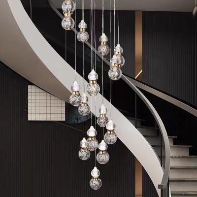 China Modern Light Luxury Staircase Long Pendant Lamp 5KG Weight AC 110-240V Input Voltage Duplex Loft Design for sale