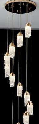 China Custom LED Villa Hotel Staircase High Decor Lamp Modern Acrylic Chandelier Pendant Light 30000 Hours Lifespan for sale
