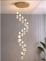 China Luxury Crystal Stick Chandelier With Adjustable Height Stair Feature For Restaurant Hotel Or Villa Plug-in Light Source for sale