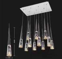 China Modern Villa Loft Apartment Stair Light With Three Colors Changing Crystal Chandelier for sale