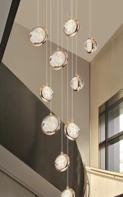 China Contemporary Round Crystal Ball Chandelier For Villa Mall Hotel Loft Kitchen Living Room for sale