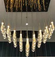 China Indoor Villa Hotel Home G4 Bulb Type Aluminum Water Drop Villa Staircase Led Crystal Chandelier for sale