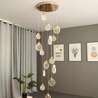 China Indoor LED Pendant Lighting Modern Crystal Bedroom Hanging Light With Aluminum And Clear Crystal for sale