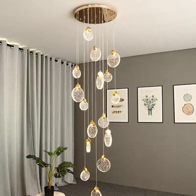 China Indoor LED Pendant Lighting Modern Crystal Bedroom Hanging Light With Aluminum And Clear Crystal for sale
