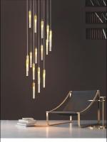 China LED Patch Bulb Modern Long Crystal Rod Pendant Lamp For Luxurious Design In Living Room Dining Room Or Staircase for sale