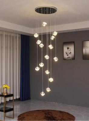 China Crystal Chandelier Living Room Lamp Duplex Stair Lamp For Modern Atmosphere for sale