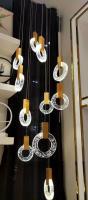 China Modern Crystal Ring Chandelier Creative Villa Hotel Restaurant Gold Pendant Light Staircase Chandeliers for sale