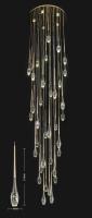 China 46 Long Pole Water Droplets Crystal Staircase Light Luxury Long Chandelier Simple Nordic Long Chandelier Villa Living Room Hollow Rotating Creative Double Net Red Restaurant Chandelier for sale