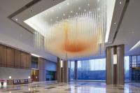 China Large Non Standard Engineering Custom Mall Lobby Water Sales Department Club Villa Crystal Strip Chandeliers for sale