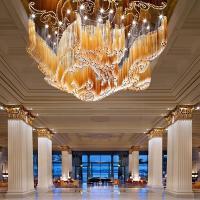 China Custom Big Large Hotel Lobby Banquet Hall Murano Glass Pendant Light Modern Luxury Chandeliers For Wedding Hall Decorations for sale