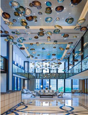 China Custom Non-Standard Cobblestone Glass Chandelier Hotel Lobby Sand Table Shape Atmoseric Lamp Sales Chandeliers Pendant Lights for sale