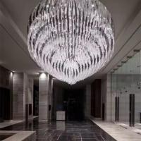 China Custom Modern Leaf Glass Pendant Lights Villa Hotel Lobby Project Texture Twisted Clear Art Glass Chandeliers for sale
