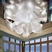 China Hotel Villa Shopping Mall Duplex Building Living Room Lamp Switch Control Sand Table Crystal Beads Cloth Hall Chandelier for sale