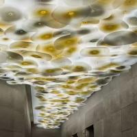 China Modern Style Glass Decoration Lighting Hotel Lobby Custom Large Project Indoor LED Hand Blown Glass Art Chandelier for sale
