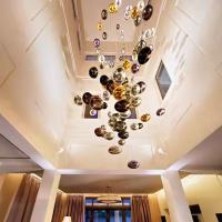 China Modern Murano Design Hand Blown Modern Large Colored Glass Stone Chandelier for sale