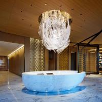 China Creative Crystal Light Custom Modern Luxury White Art Ceiling Chandelier For Hotel Lobby With Special Shape And Wide Voltage Range for sale