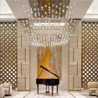 China Customized Hotel Lobby Villa Staircase Decoration Modern Ceiling Large Crystal Glass Suspended Chandelier for sale