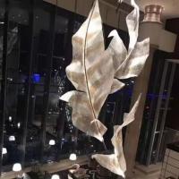 China Customised Leaf Shape Pendant Light Creative Personalised Crystal Large Chandelier for sale