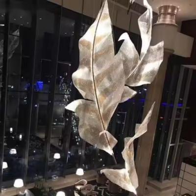 China Customised Leaf Shape Pendant Light Creative Personalised Crystal Large Chandelier for sale
