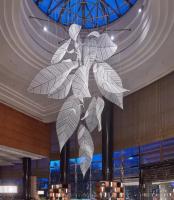 China Hotel Lobby Restaurant Meeting Room Club Villa Department Art Decor Crystal Leaf Chandelier Lifespan 30000 Hours for sale