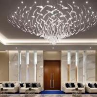 China Nordic Style Custom Hotel Lobby Villa Banquet Hall LED Crystal Chandelier Pendant Light Stainless Steel Glass Luxury For Room for sale