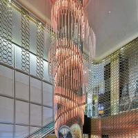 China High Ceiling Hotel Lobby Modern Crystal Chandelier With Glass Shade And AC 165-265V Input Voltage for sale