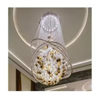 China Customized Modern Luxury Large High Ceiling Multi Color Hanging Glass Crystal Glass Chandeliers For Hotels Villas for sale