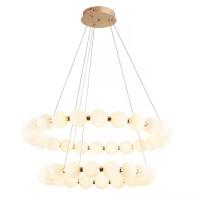 China Modern Golden Chandelier Home Decoration Bedroom Living Room LED Ring Glass Pearl Hanging Lamp for sale