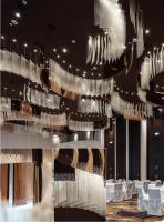 China Ribbon Fan Glass Customized Hotel Lobby Senior Club Luxury High Ceiling Modern Chandelier for sale