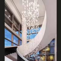 China Large Glass Stone Light Luxury Art Custom Chandeliers For Hotel Stair Hanging Lamp for sale