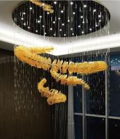 China Weddings And Elegant Spaces Use Glass Shades Luxury Modern LED Chandelier Gorgeous Crystal Pendant Light For Hotel Living Room for sale