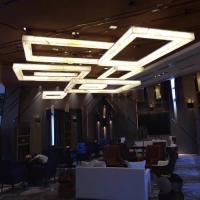 China Modern Cloud Stone Large Geometric Art Ceiling Lamp Hotel Hotel Lobby Catering Office Engineering Customized Lighting for sale