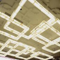 China Modern Cloud Stone Large Geometric Art Ceiling Lamp Hotel Hotel Lobby Catering Office Engineering Customized Lighting for sale