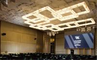 China Modern Cloud Stone Large Geometric Art Ceiling Lamp Hotel Hotel Lobby Catering Office Engineering Customized Lighting for sale