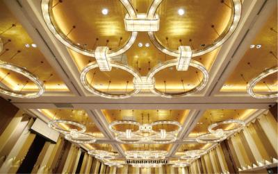 China Custom Hotel Large Modern Luxury Ring Chandeliers Pendants Light Lamp Big Lighting Crystal Chandelier Non Standard Customized Chandelier For Hotel Lobby for sale
