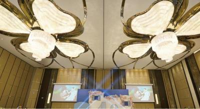 China Interior Decoration Four Leaf Clover Shape Mall Hotel Stage Luxury Lobby Crystal Led Chandelier Ceiling Light for sale