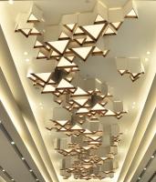 China Non-Standard Custom Hotel Engineering Light Department Banquet Hall Combination Triangle Geometry LED Ceiling Light for sale