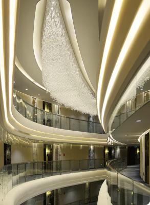 China Modern Hotel Lobby Wedding Banquet Hall Special Artistic Custom Crystal Chandelier Hotel Engineering Light Chain Crystal LED Ceiling Chandelier for sale