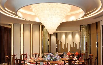 China Modern Luxury Round Rock Crystal Chandelier For Living Room Villa Hotel Ceiling Decorative Lighting for sale