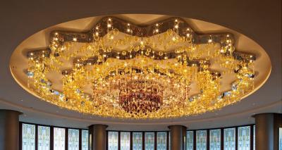 China Home Luster Round Gold Lamp Kitchen Stair Hotel Large Living Room Ceiling Led Luxury Crystal Modern Pendant Lights Chandeliers for sale