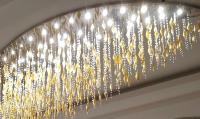 China Led Ceiling Chandelier Luxury Art 1 Piece Glass Pendant Light Hand Blown Glass Chandelier Gold Crystal Hotel Villa Custom Modern for sale