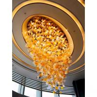China Modern Design Crystal Stone Chandelier for Home LED Glass Ball Lamp for Hotel Restaurant Mall Lobby AC Power Source for sale