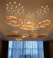 China Non-standard Customized Glass Small Fish Hotel Lobby Lighting Sales Department Sand Table Chandelier for sale