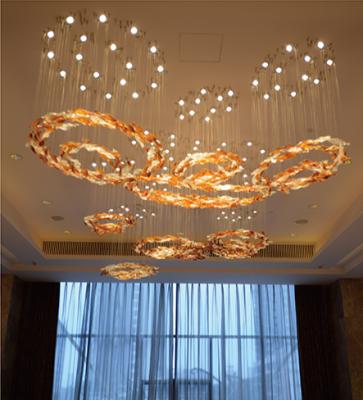 China Non-standard Customized Glass Small Fish Hotel Lobby Lighting Sales Department Sand Table Chandelier for sale