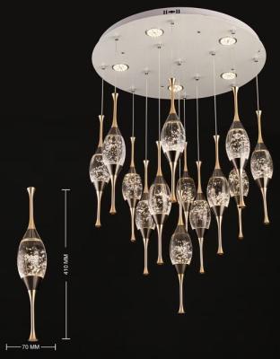 China Villa Duplex Staircase Chandelier Long Chandelier Light Luxury Mermaid Crystal New Small Apartment Revolving Chandelier for sale