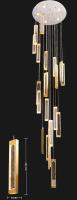 China New Modern Luxury Gold Light Crystal Chandelier Loft Led Pendant Lights Hotel Lobby Stair High Ceiling Chandeliers Lamp for sale
