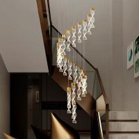 China Modern Decoration Acrylic Living Room Restaurant Staggered Modern Ring Crystal Chandelier Glittering Pendant Light for sale