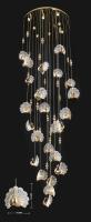 China Duplex spiral staircase pick up empty chandelier Peacock wedding LED ceiling lamp chandelier acrylic decorative hanging lights for the stage and hotel for sale